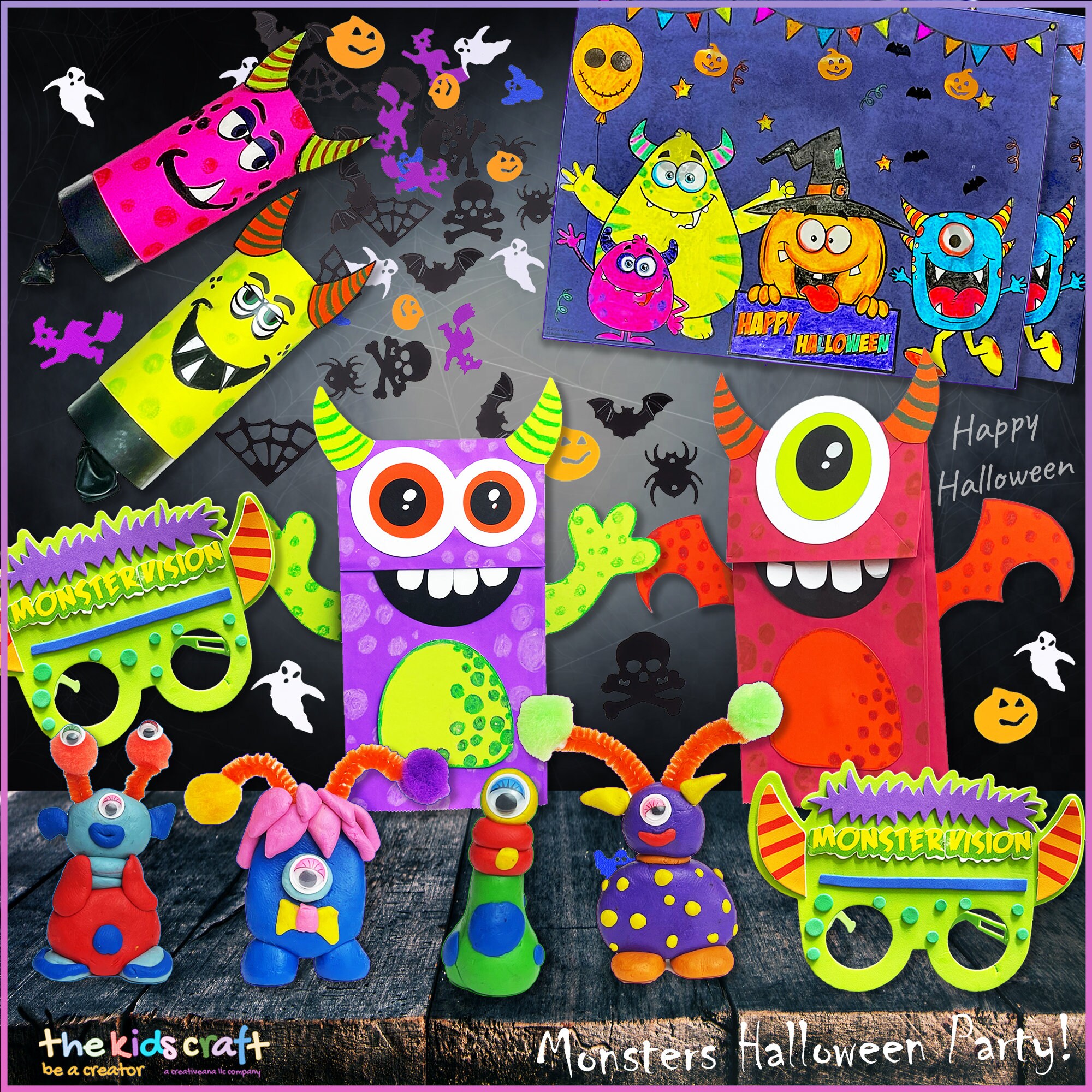 Halloween Monster Crafts Box, Kids DIY Activity, Art Materials - Etsy