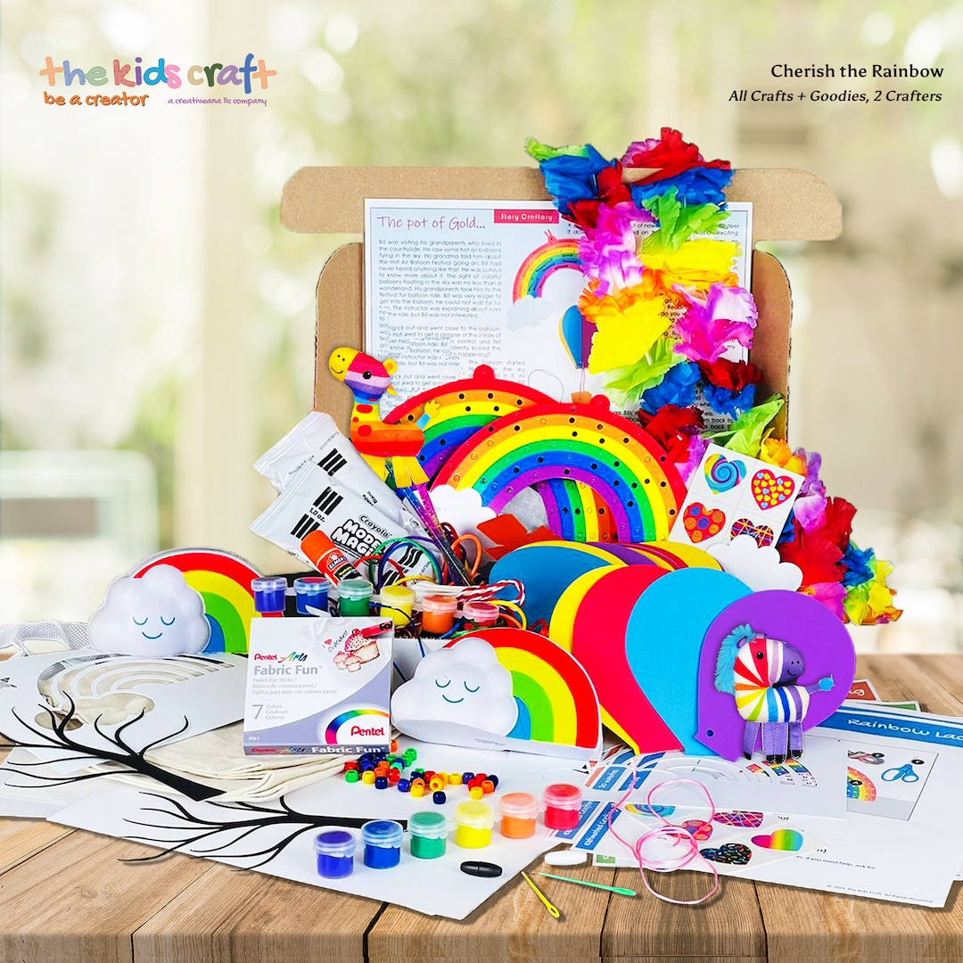 Rainbow Craft Box, Kids DIY Activity Kit, Made in USA - Etsy