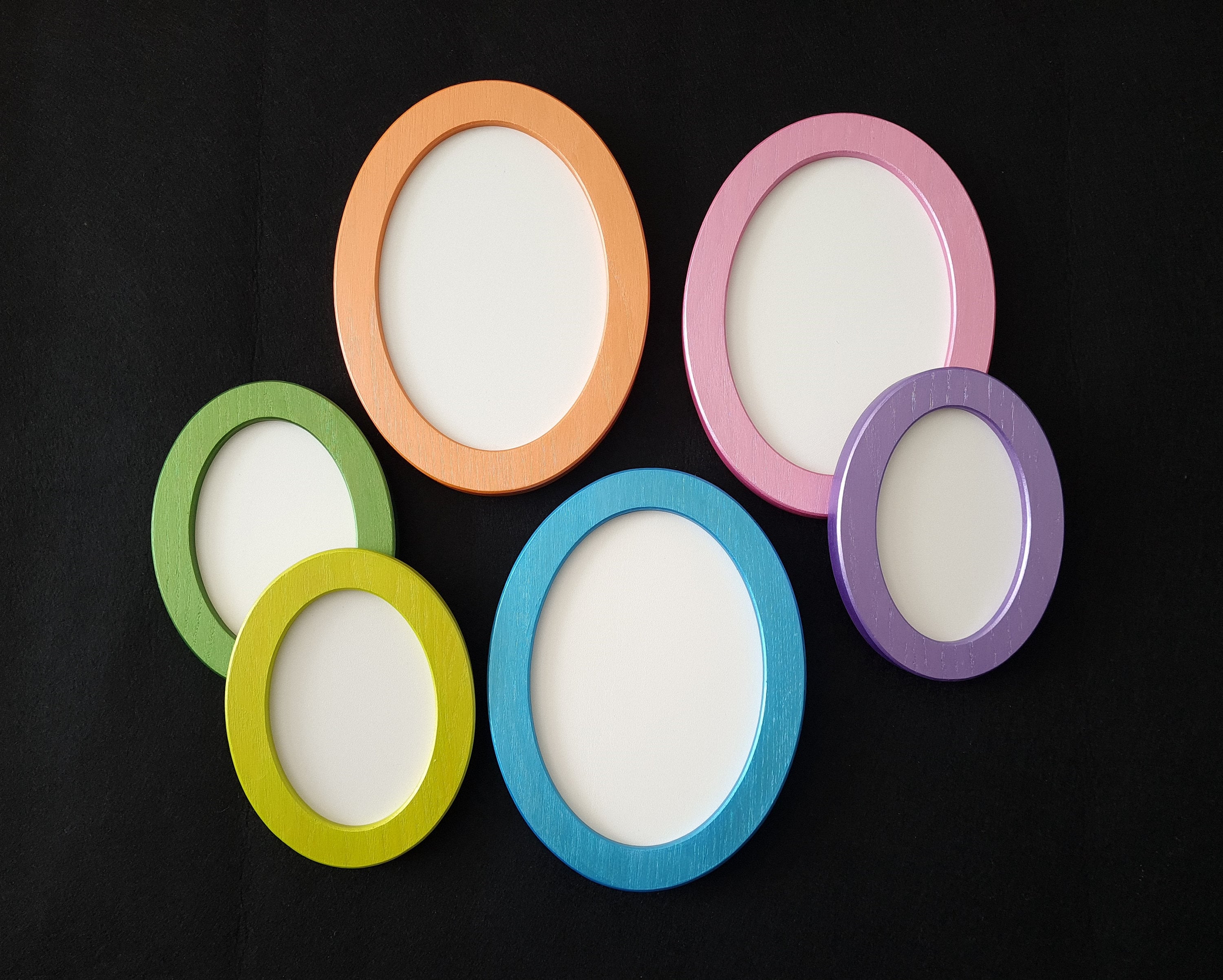 Modern Wooden Colored Oval Frame Oval Photo Frame Many Sizes - Etsy