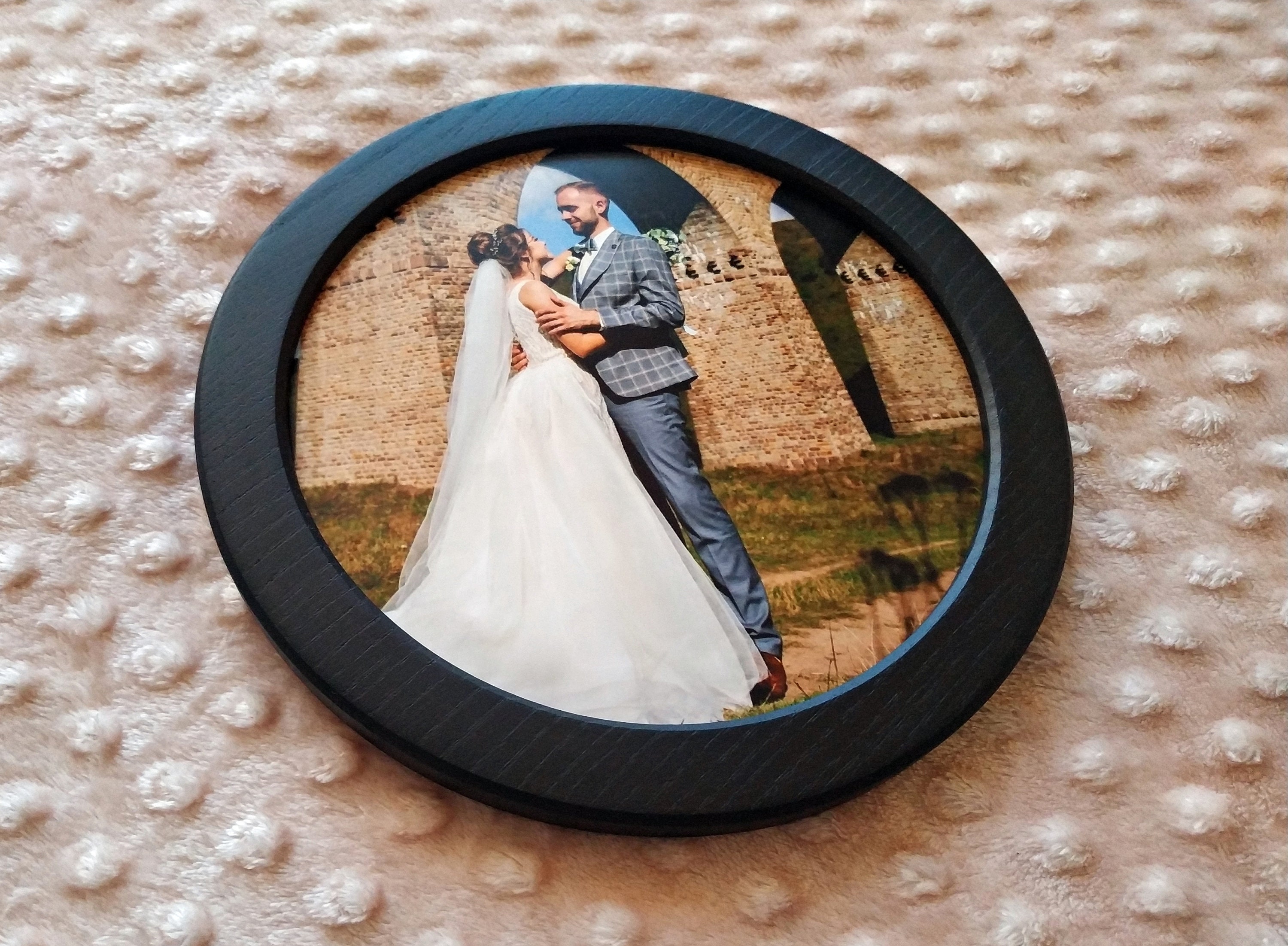 Black Round Frame Wooden Frame Modern Round Frame Round - Etsy