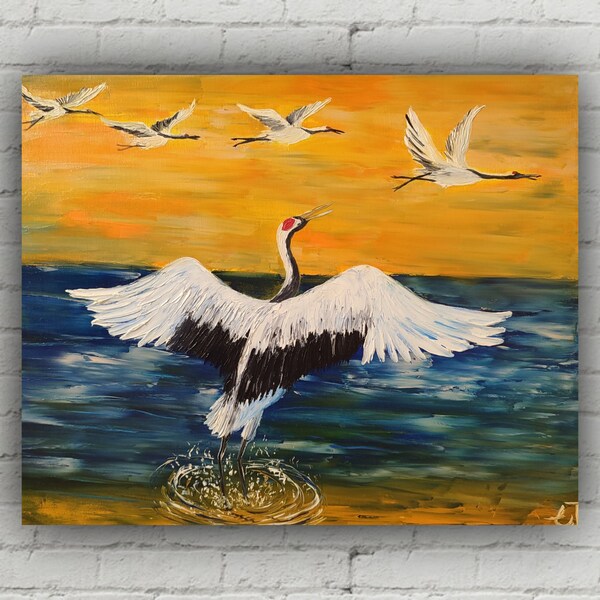 Crane Painting - Etsy