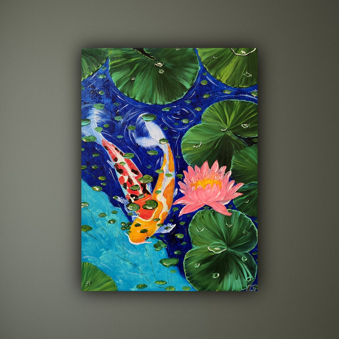Asian Fish Tales: Hand-painted Oil Art on Canvas Inspired by - Etsy
