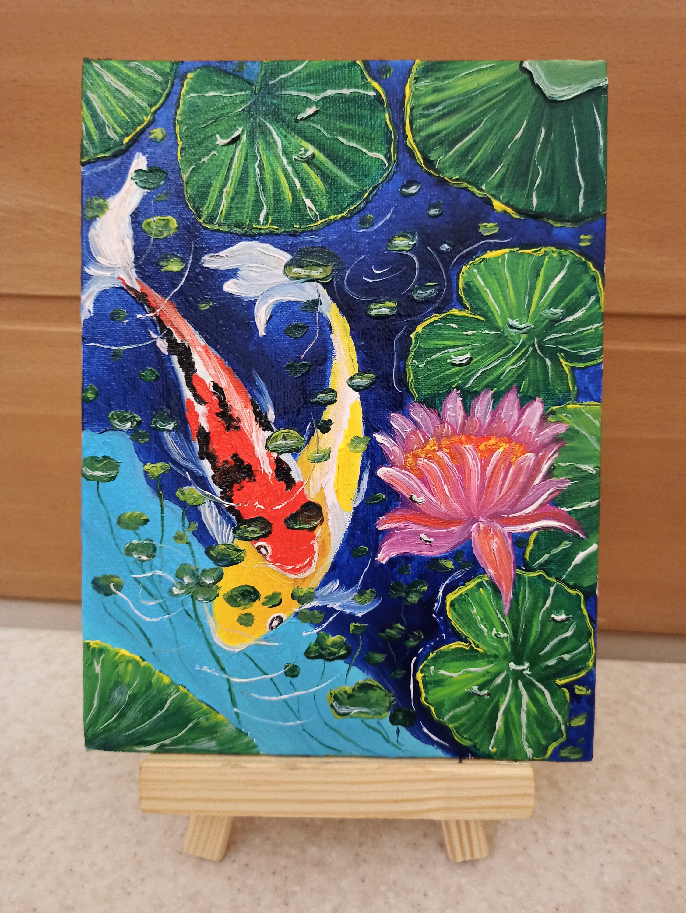 Koi fish original oil painting | Etsy