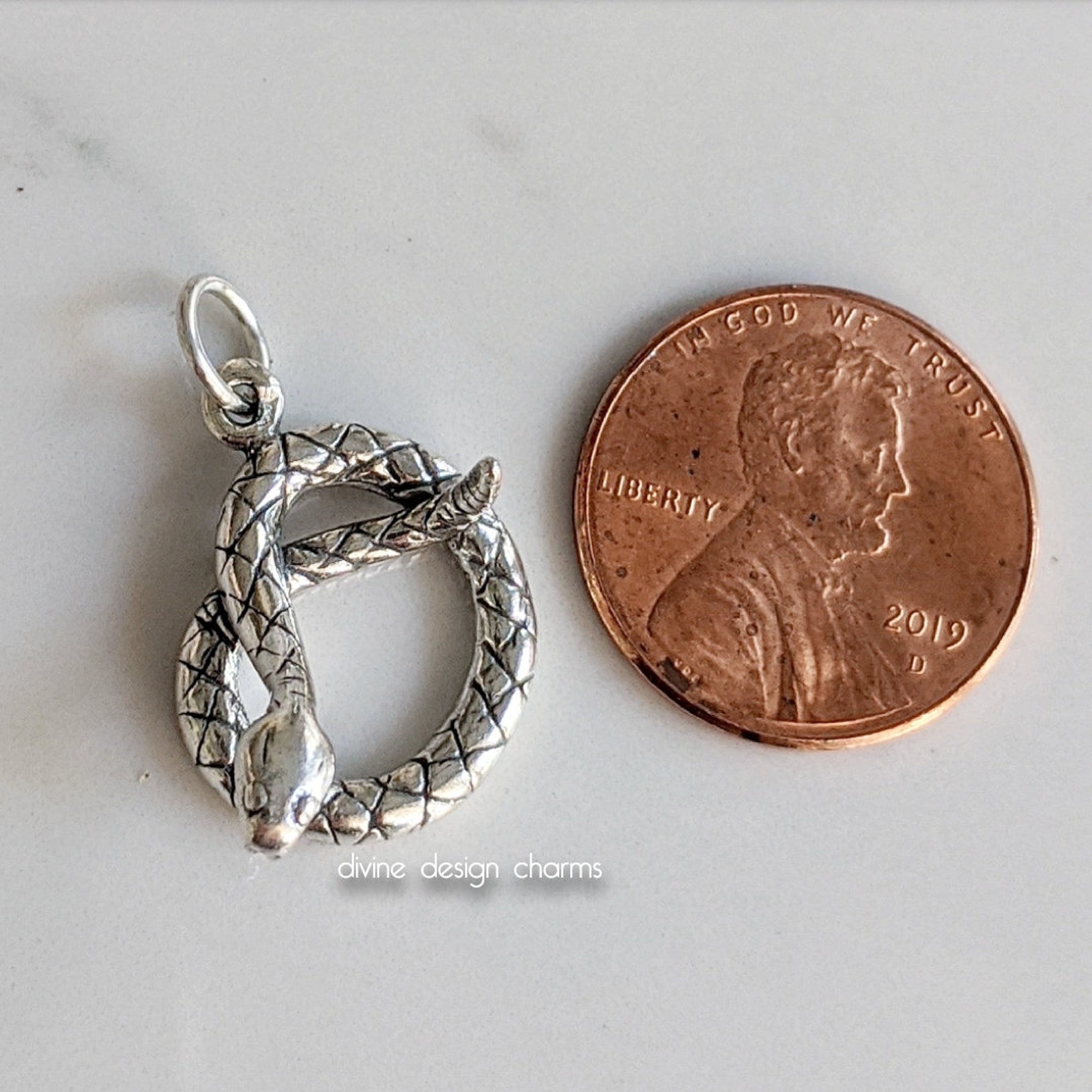 Sterling Silver Rattlesnake Charm Snake Charm | Etsy