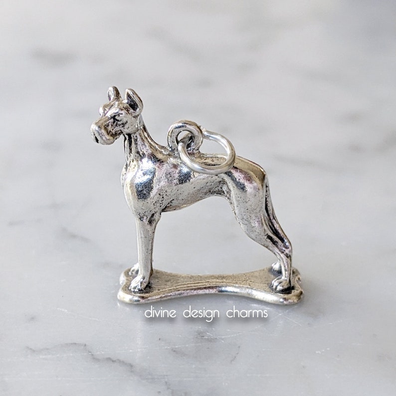 Sterling Silver Great Dane Charm - Etsy