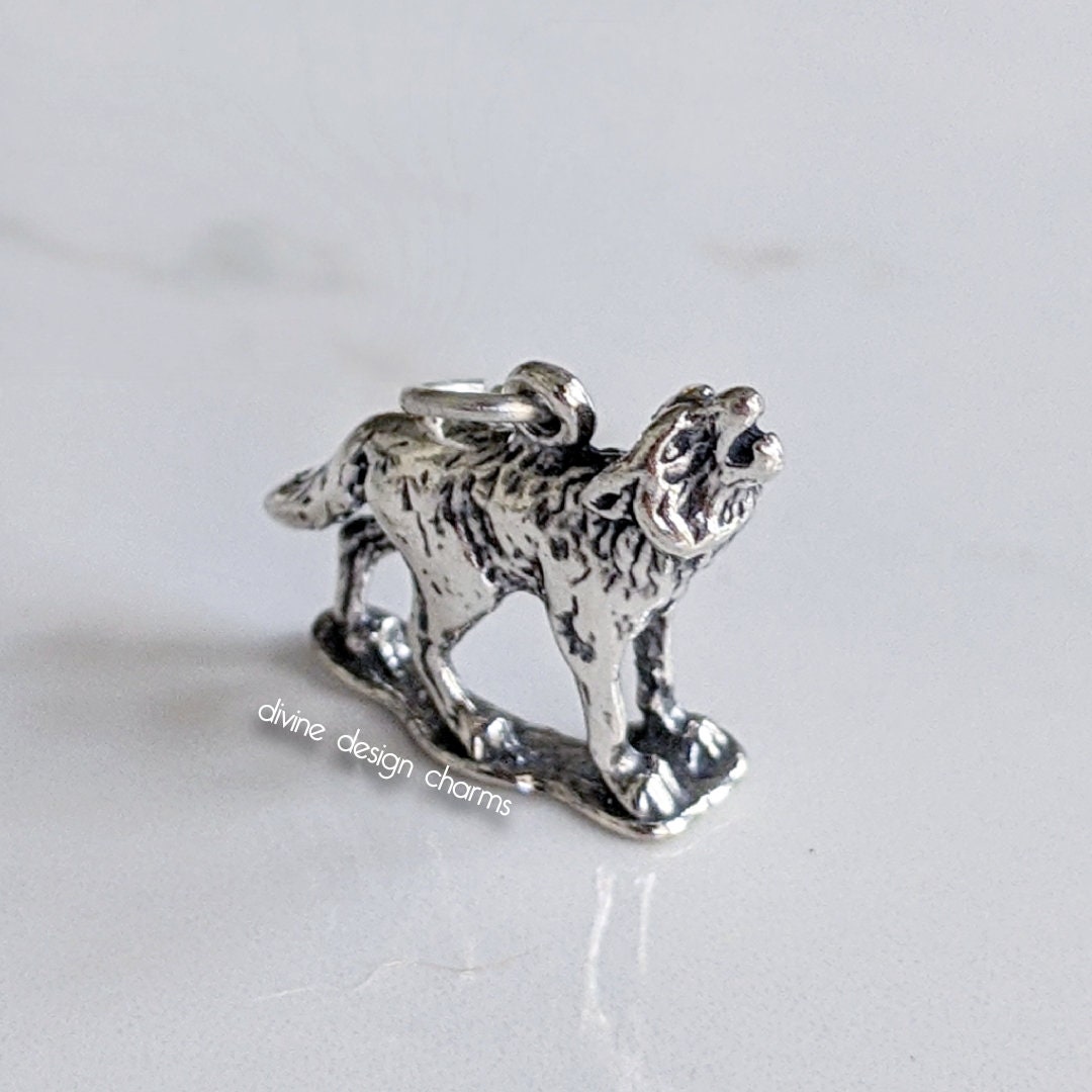 Sterling Silver Howling Wolf Charm - Etsy