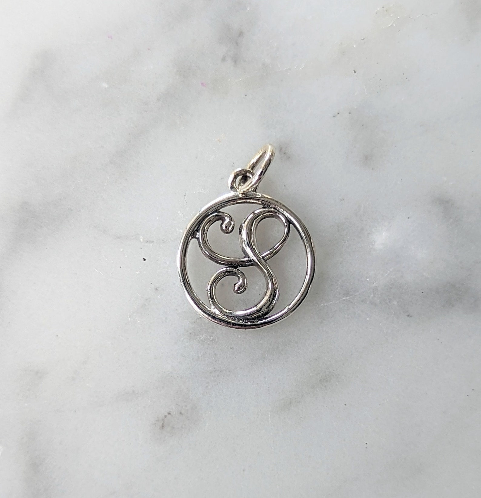 Sterling Silver "s" Cursive Initial Charm - Etsy