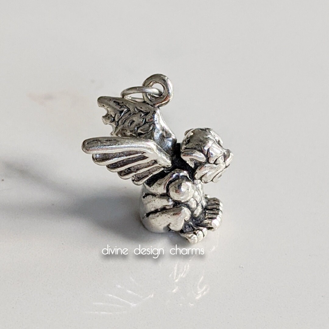 Sterling Silver Gargoyle Charm - Etsy UK