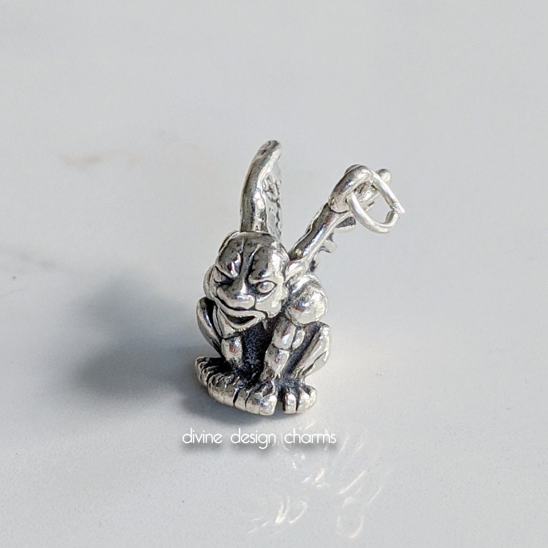 Sterling Silver Gargoyle Charm - Etsy UK