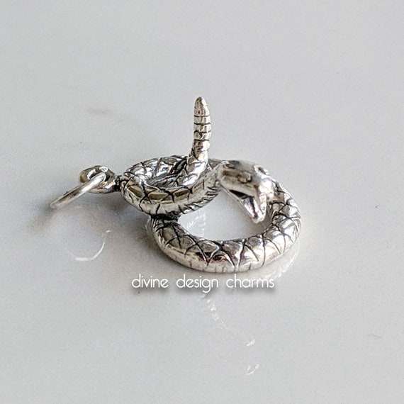 Sterling Silver Rattlesnake Charm Snake Charm - Etsy