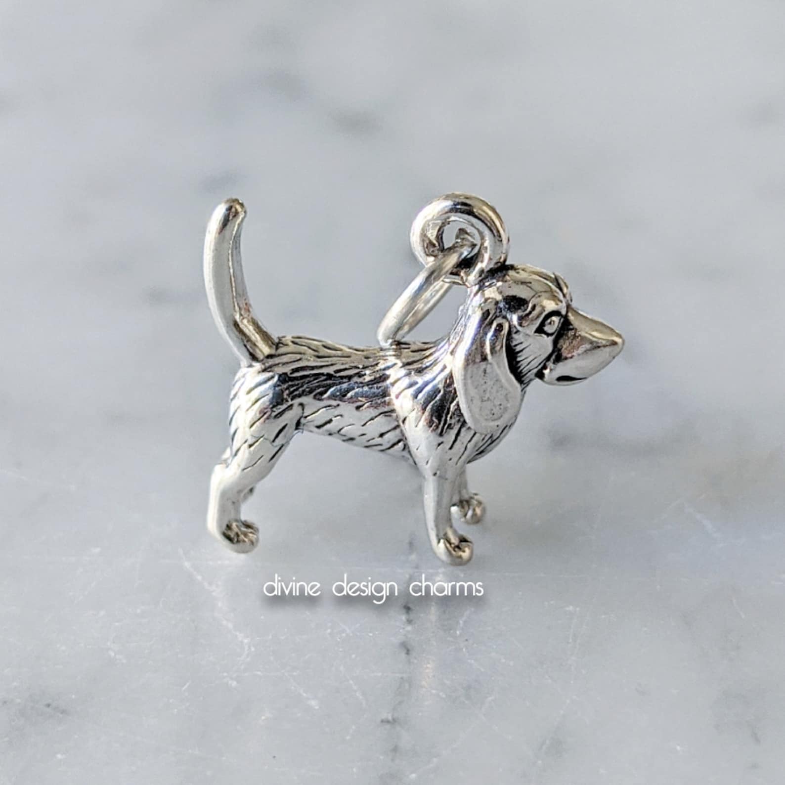 Sterling Silver Beagle Dog Lover Charm - Etsy