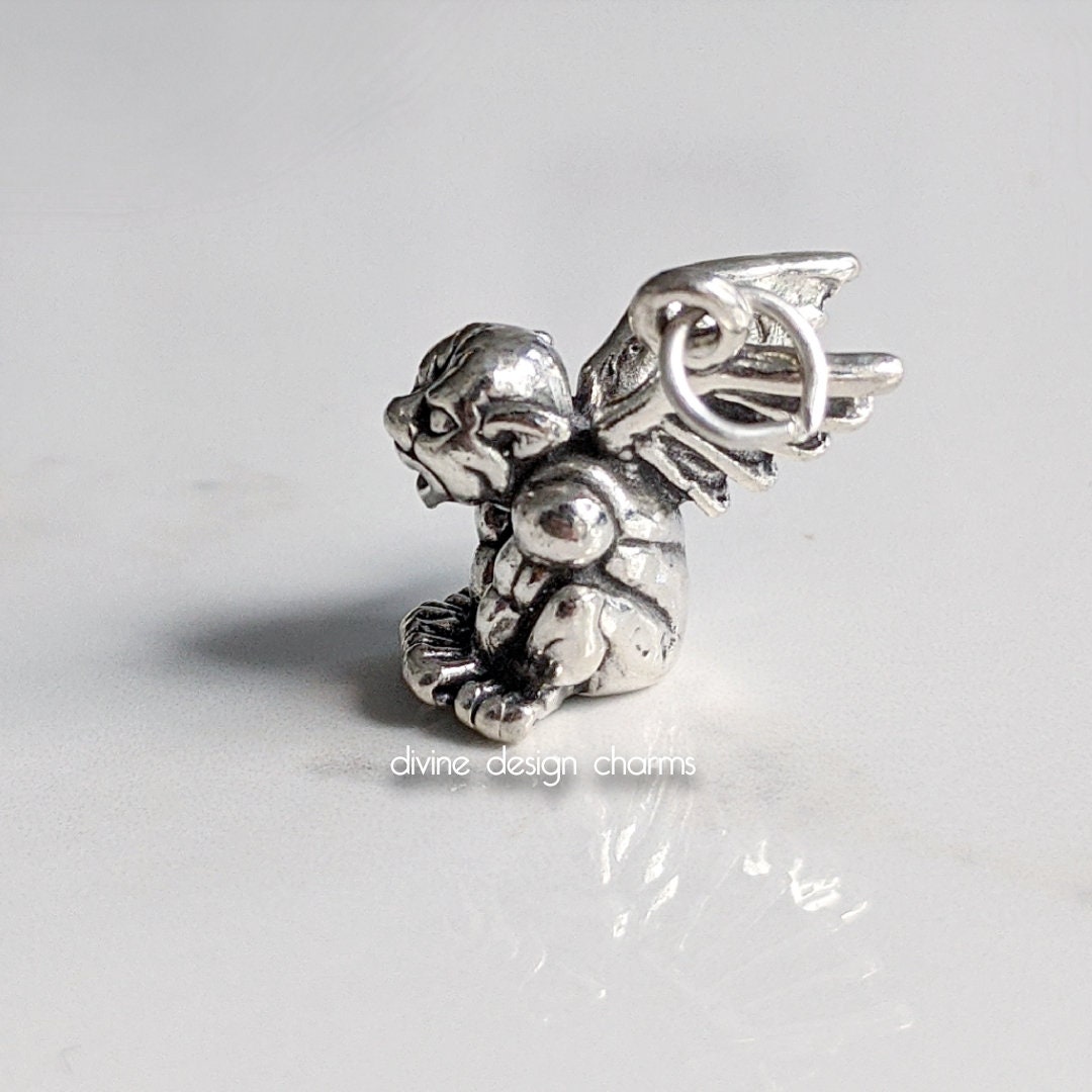 Sterling Silver Gargoyle Charm - Etsy UK