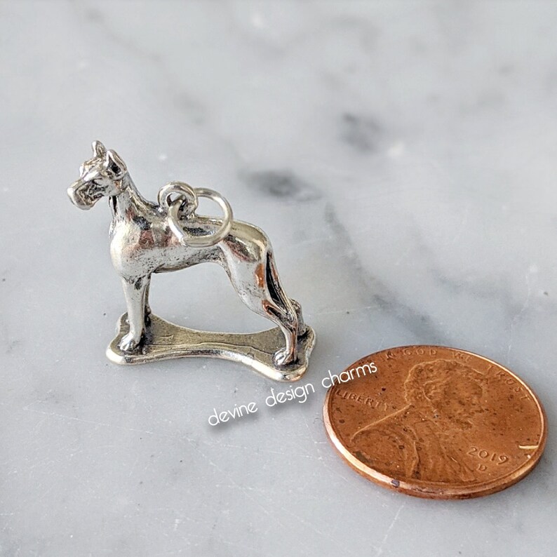 Sterling Silver Great Dane Charm - Etsy