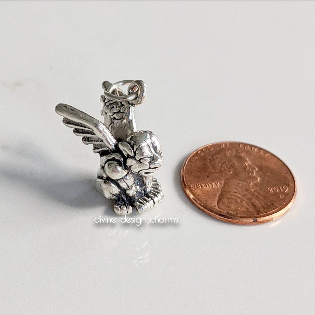Sterling Silver Gargoyle Charm - Etsy UK