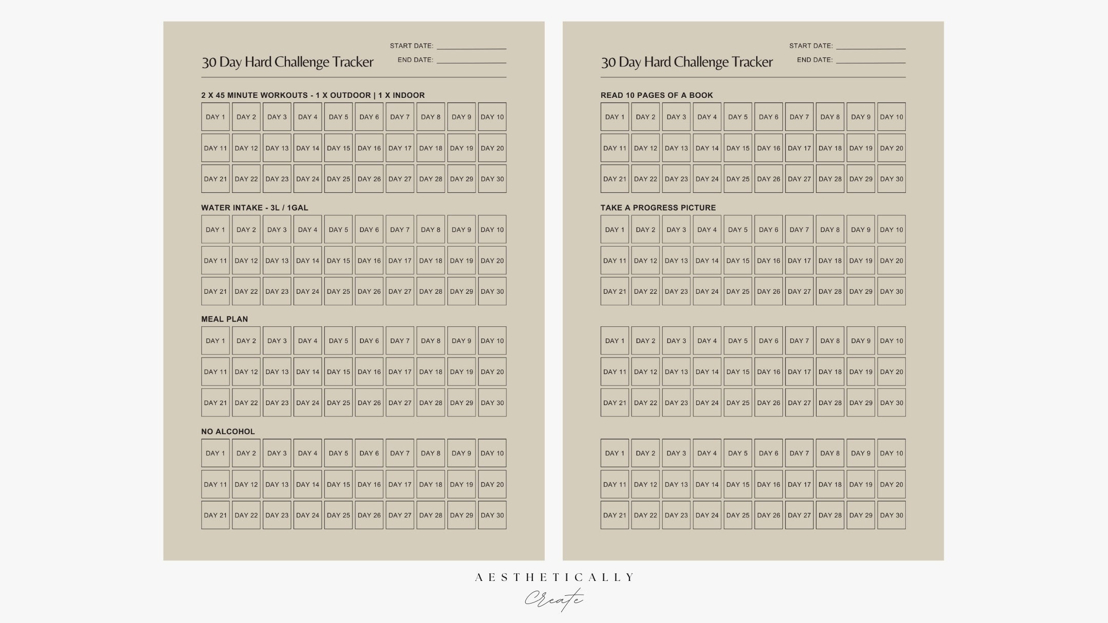 30 Day Hard Challenge - 30 Day Hard Challenge Tracker - 30 Day Hard ...