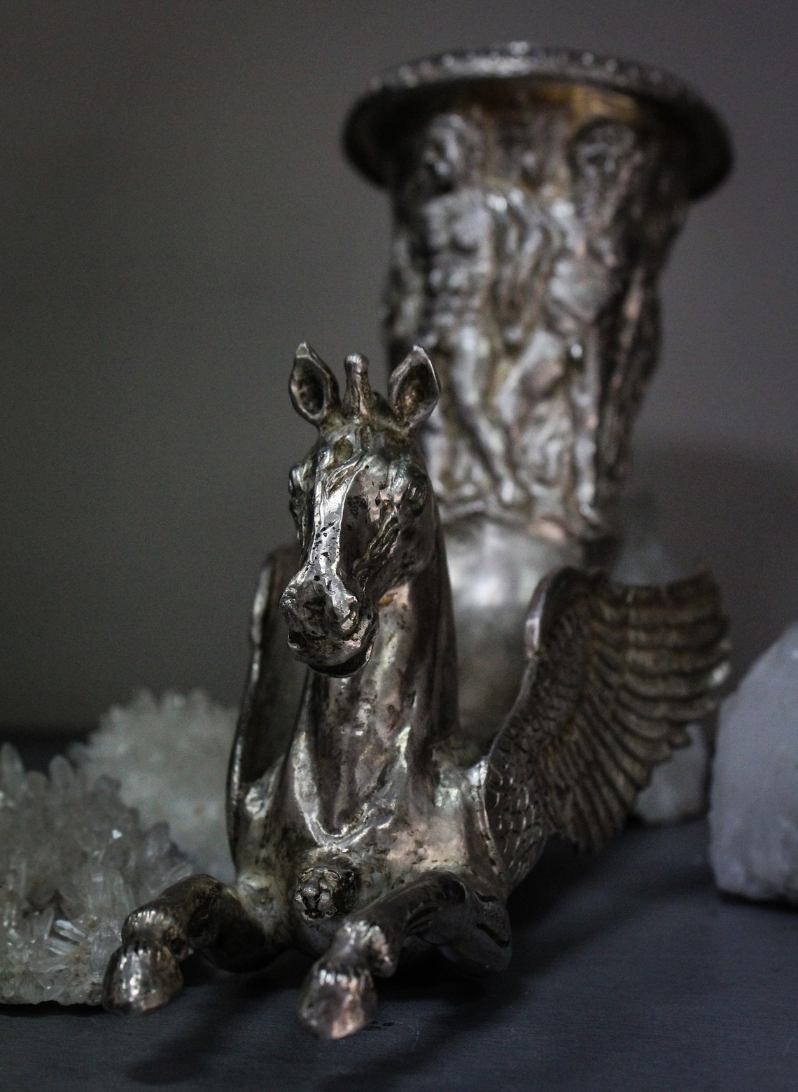 Silver Rhyton of Flying Horse, Silver Horse Art Statue, Ancient Art ...