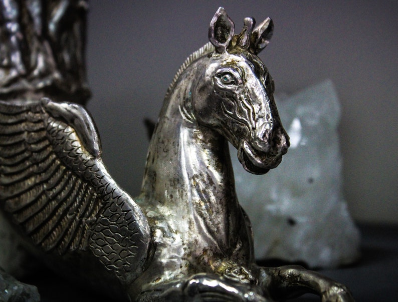 Silver Rhyton of Flying Horse, Silver Horse Art Statue, Ancient Art ...