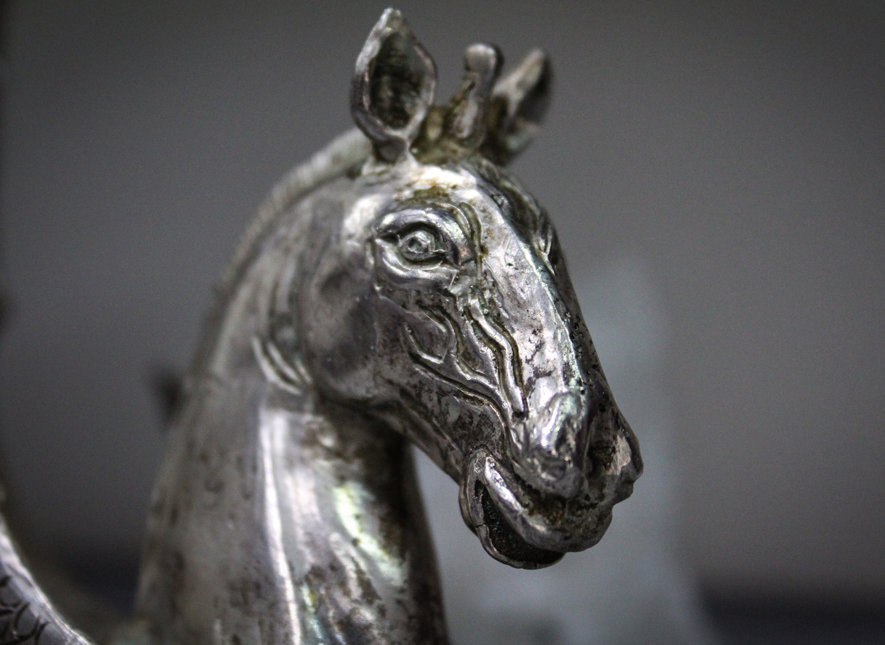 Silver Rhyton of Flying Horse, Silver Horse Art Statue, Ancient Art ...