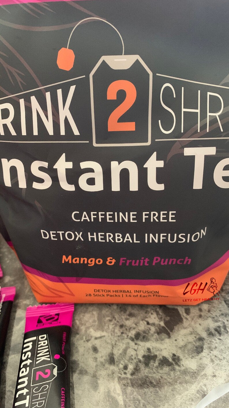 Drink2shrink Instant Detox Tea ~ (single Packettes) Mango & Fruit Punch ...