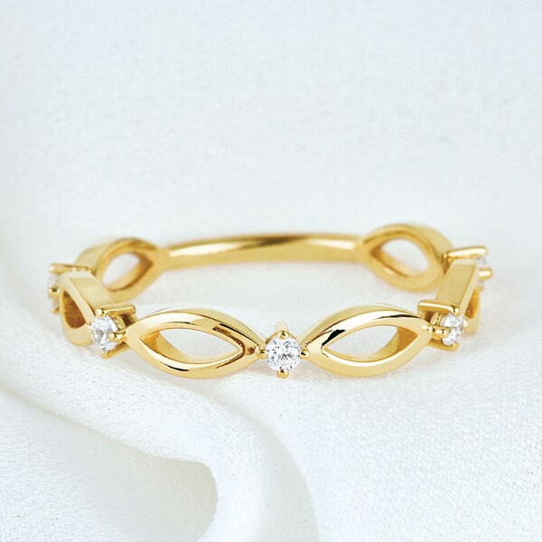 Diamond Stack Ring Etsy