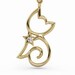 Solid Gold Cat Diamond Necklace 14K Gold Diamond Cat - Etsy