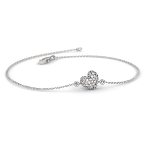 14k Gold Diamond Heart Bracelet - Etsy