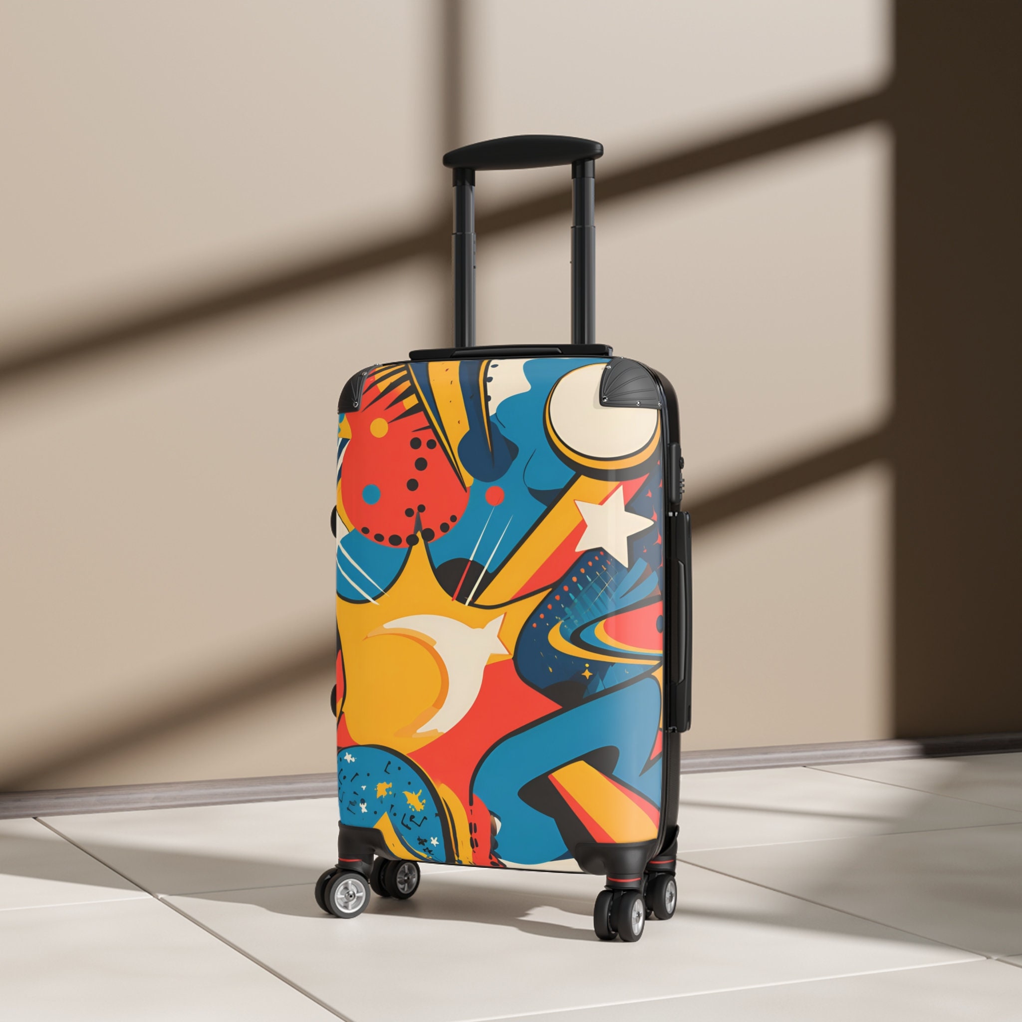 Comic Pop Art Suitcase, Travel Accessories, Abstract Comic Design ...