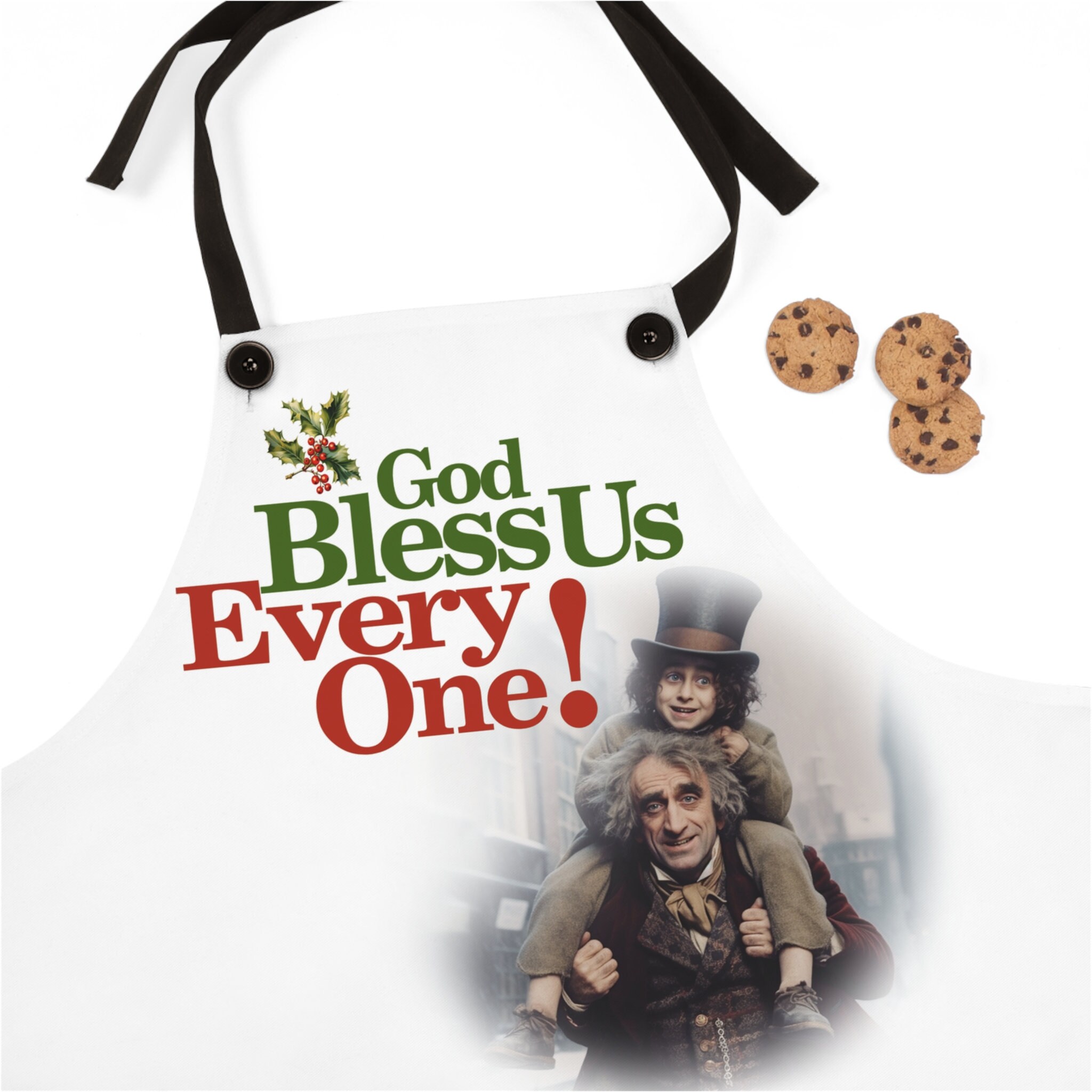 Scrooge & Tiny Tim Festive Apron, Dickens Classic Literature Kitchen ...