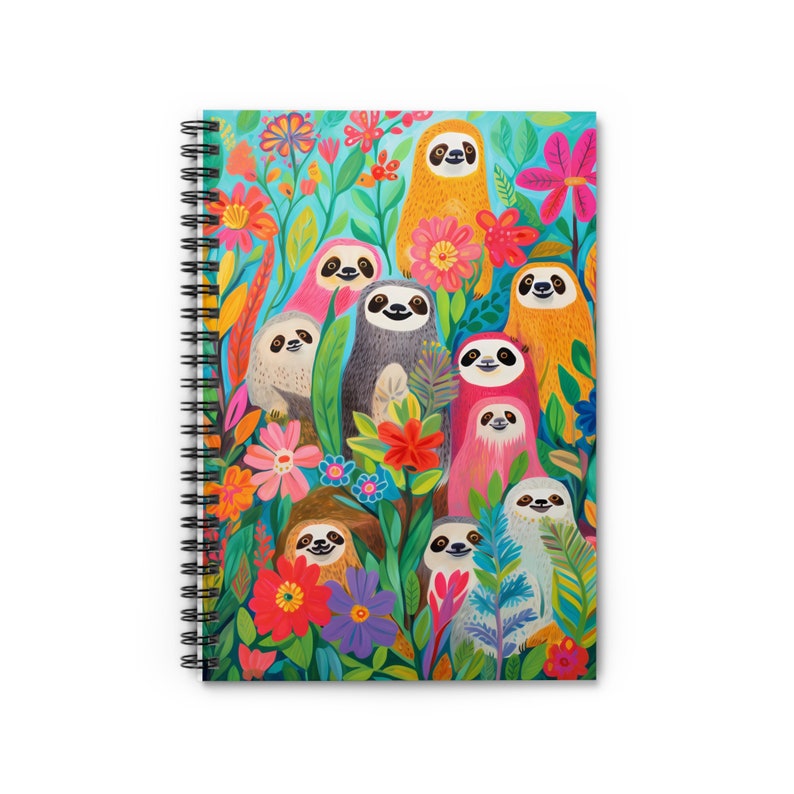 Sloth Lover Must-have Cute Notebook, Spiral Bound Note Book Journal, Eclectic Animal Notebook ...