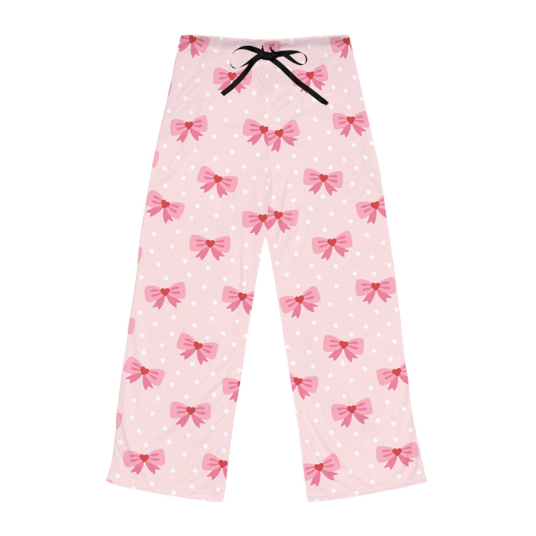 Charming Coquette Women's Pajama Pants With Cute Hearts and Bows Print ...