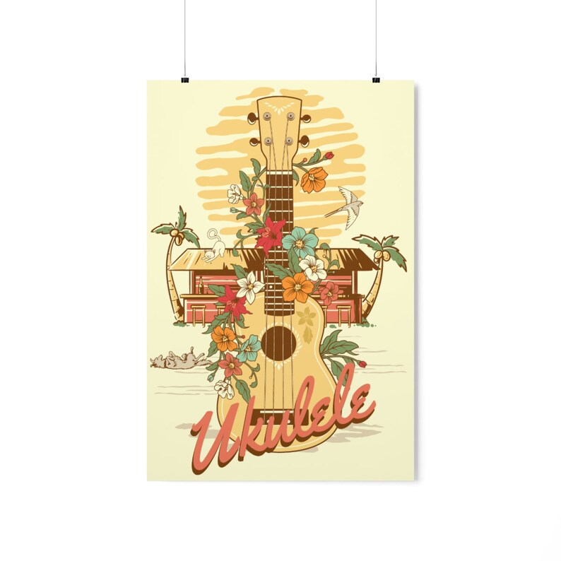 Ukulele Wall Art, Wall Decor, Dorm Room Wall Art, Music Room Art ...