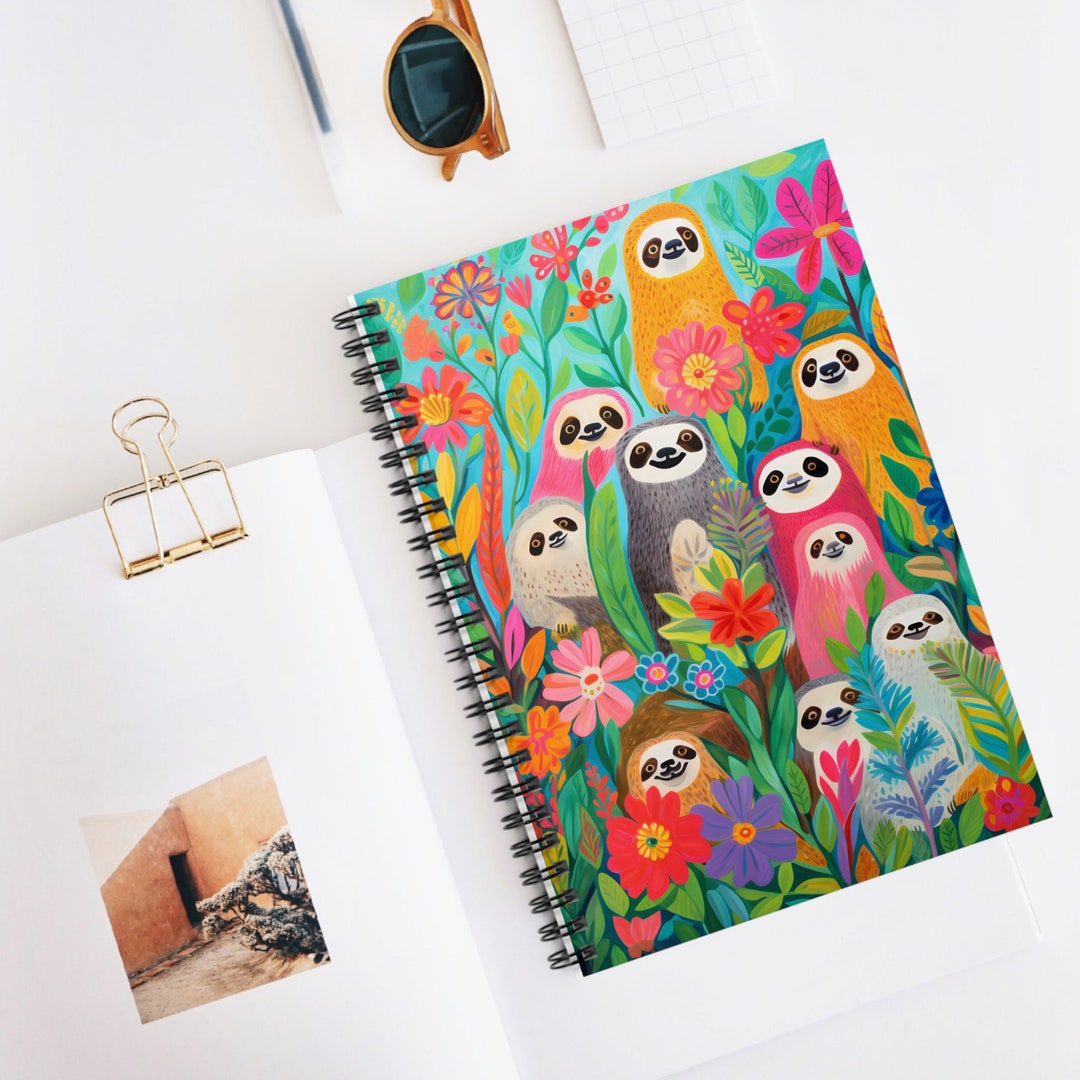 Sloth Lover Must-have Cute Notebook, Spiral Bound Note Book Journal ...