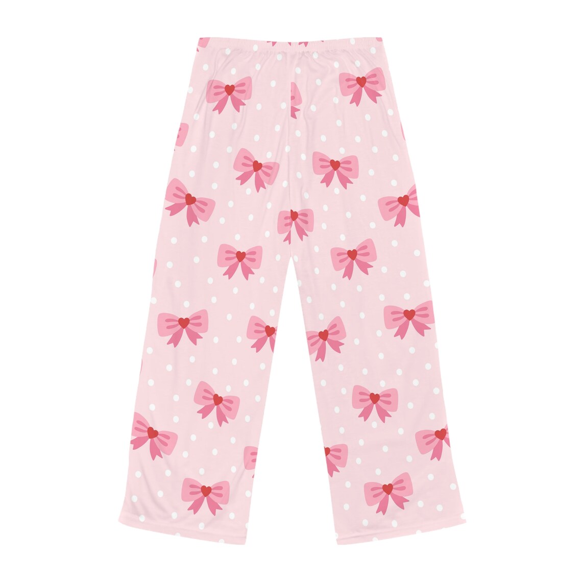 Charming Coquette Women's Pajama Pants With Cute Hearts and Bows Print ...