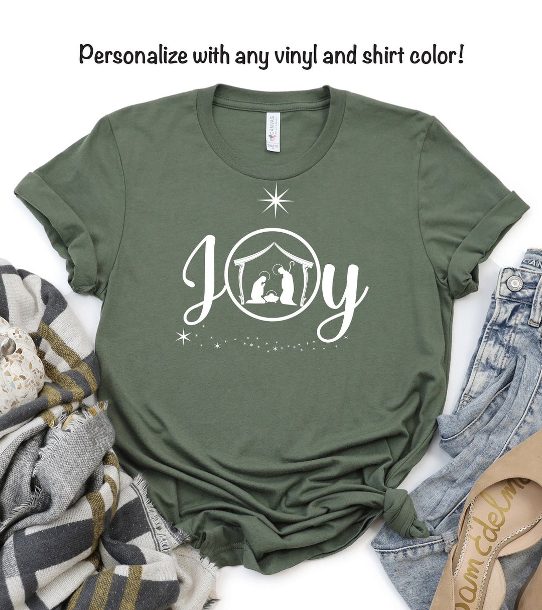 Joy Nativity Shirt Faith Shirt Jesus Christmas Shirt - Etsy