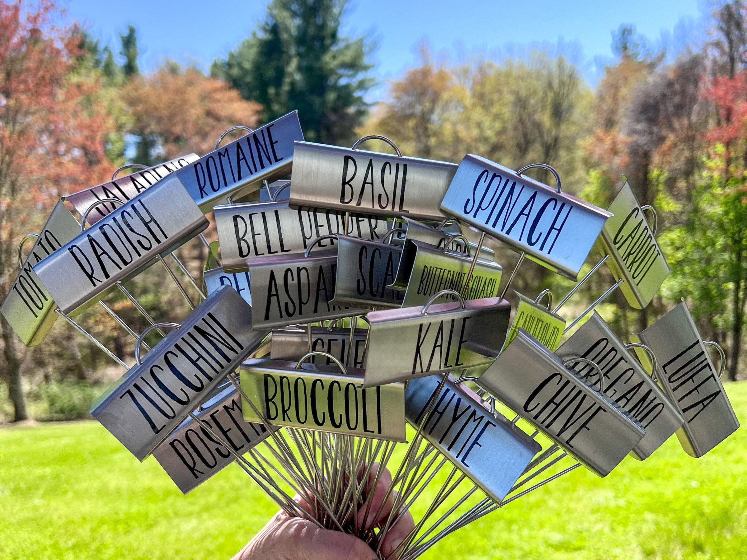 Stainless Steel Metal Garden Plant Labels Plant Markers | Etsy