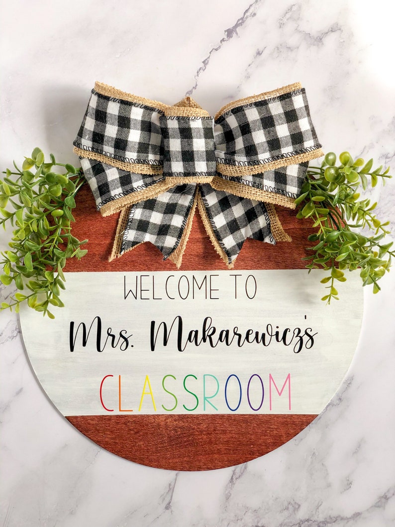Teacher Classroom Door Sign Teacher Gift Teacher Welcome - Etsy