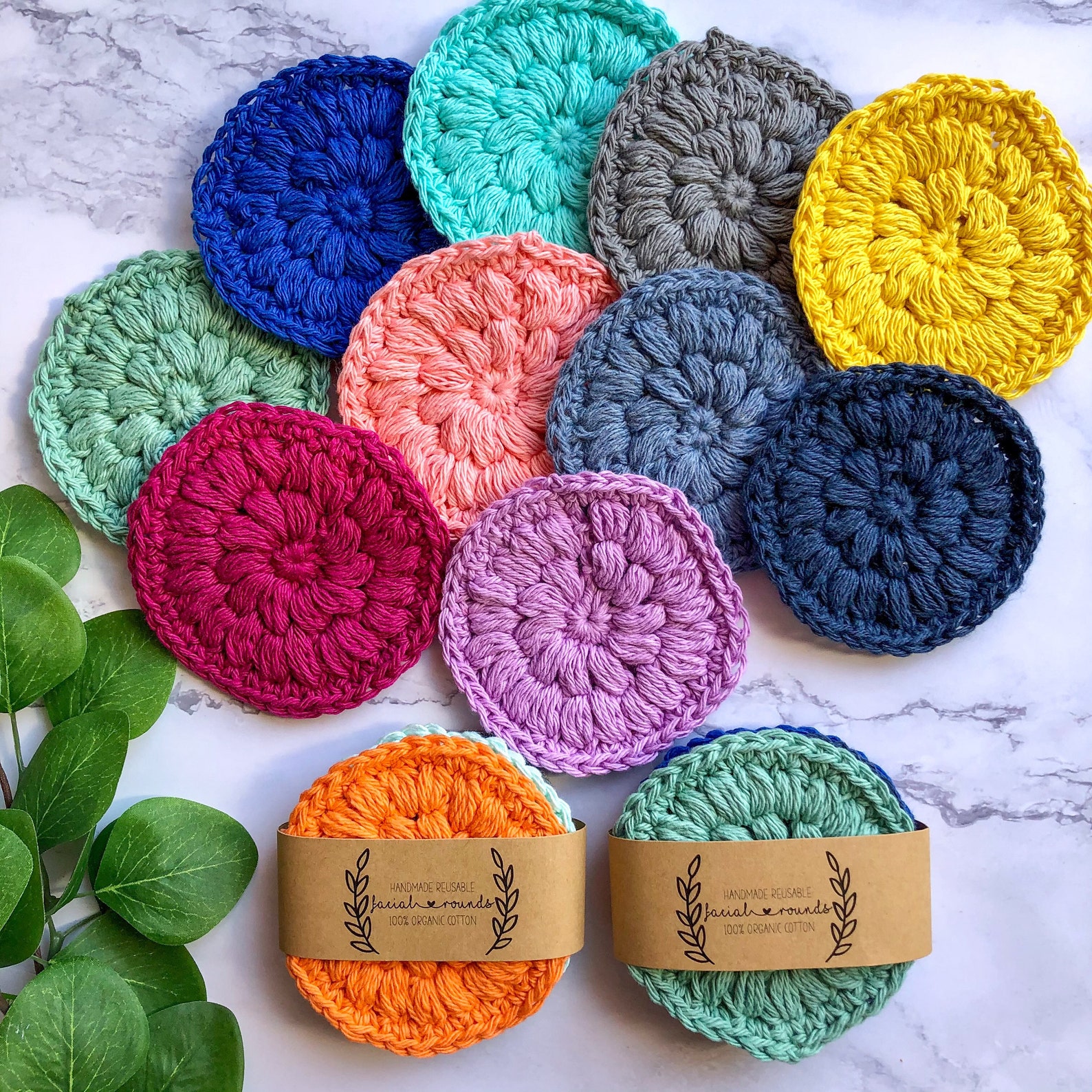 Organic Cotton Washable Facial Rounds Set of 4 Hand - Etsy
