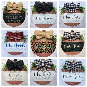 Teacher Classroom Door Sign | Teacher Gift | Teacher Welcome Sign ...