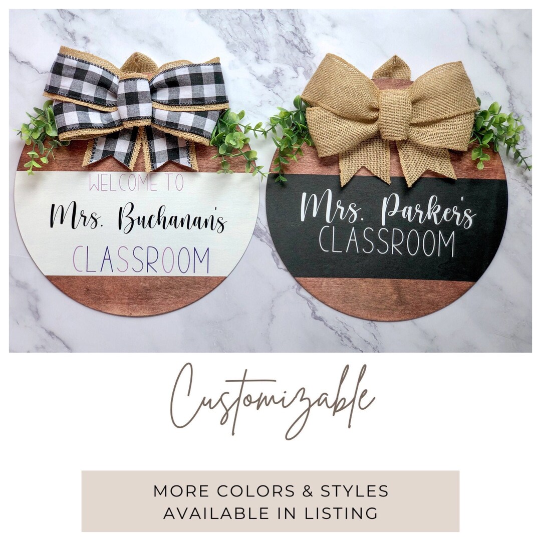 Teacher Classroom Door Sign | Teacher Gift | Teacher Welcome Sign ...