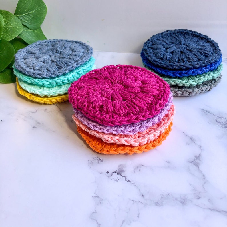 Organic Cotton Washable Facial Rounds Set of 4 Hand | Etsy