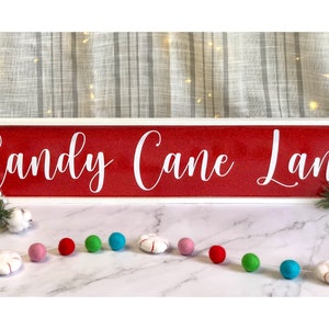 Candy Cane Lane Christmas Glitter Sign | Christmas Decor | Glitter ...