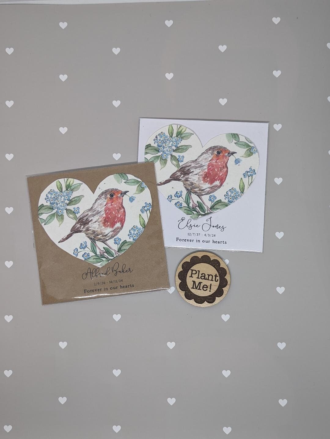 PLANTABLE MEMORIAL CARD- Funeral Flower Favours. Remembrance, in Loving ...