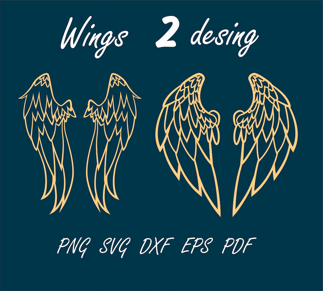 Wings Svg Wings Outline SVG Bundle Wings Angel Wings - Etsy