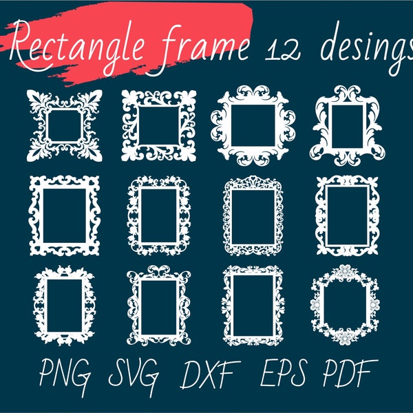 Rectangle Frame Svg - Etsy