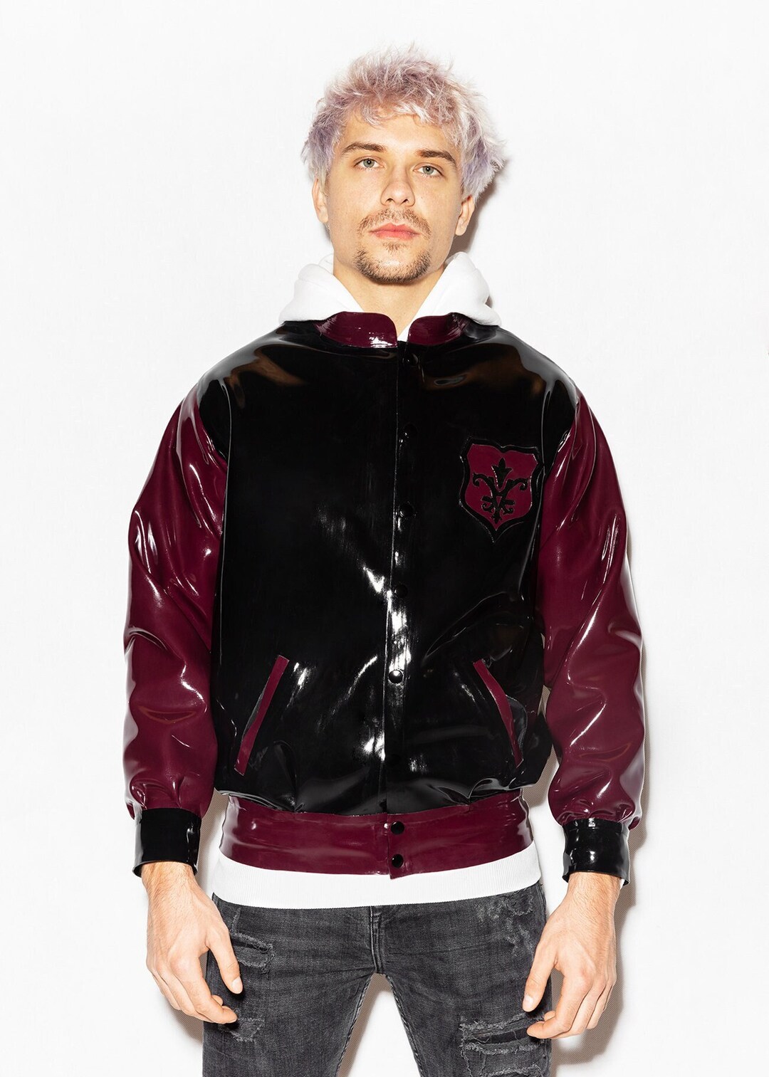 Handmade Latex Bomber Jacket With Inner Fabric Lining - Etsy