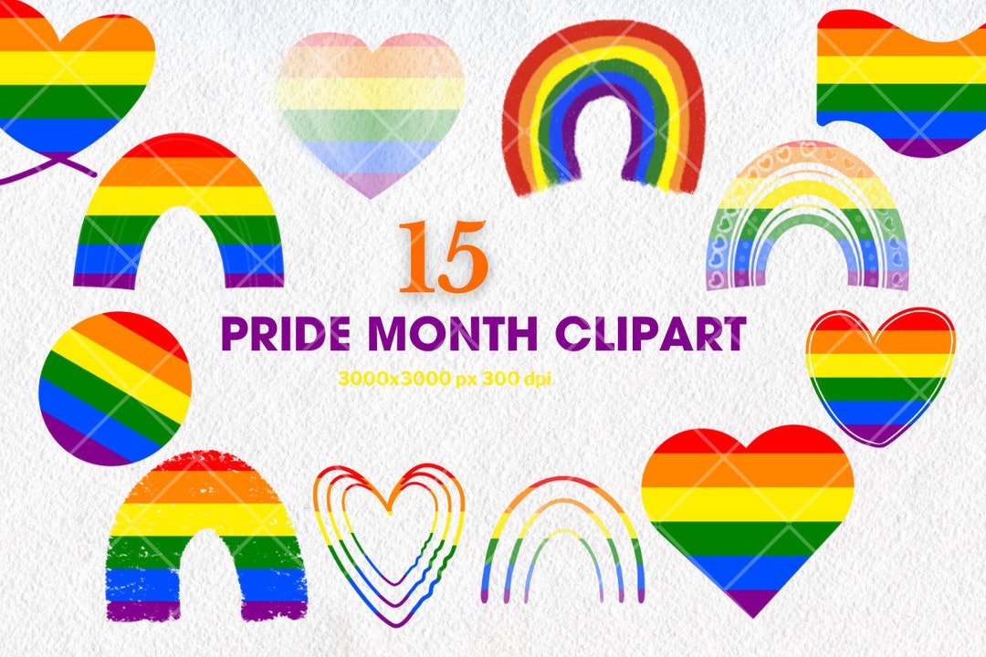 Pride Month Clipart, Rainbow Clipart, Couple Clipart, Love Clipart ...