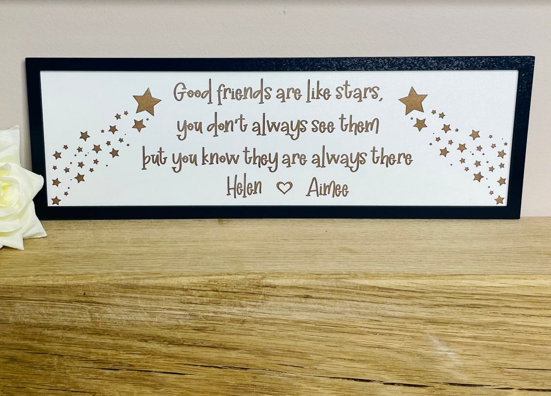Personalised Engraved Good Friends Are Like Stars 3d Frame My Bestie ...