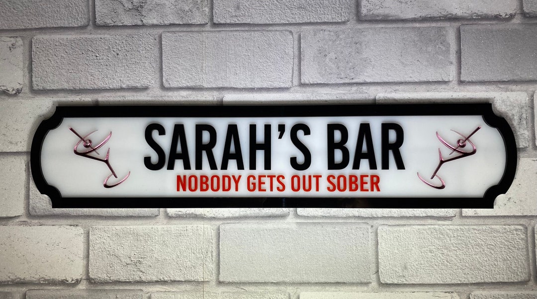 Personalised Large 3D Acrylic Home Bar Street Sign, Home Sign, Family ...