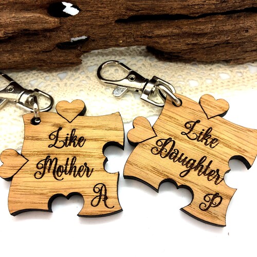 Mother Daughter Puzzle Keyrings Set Mother's Day Gift - Etsy