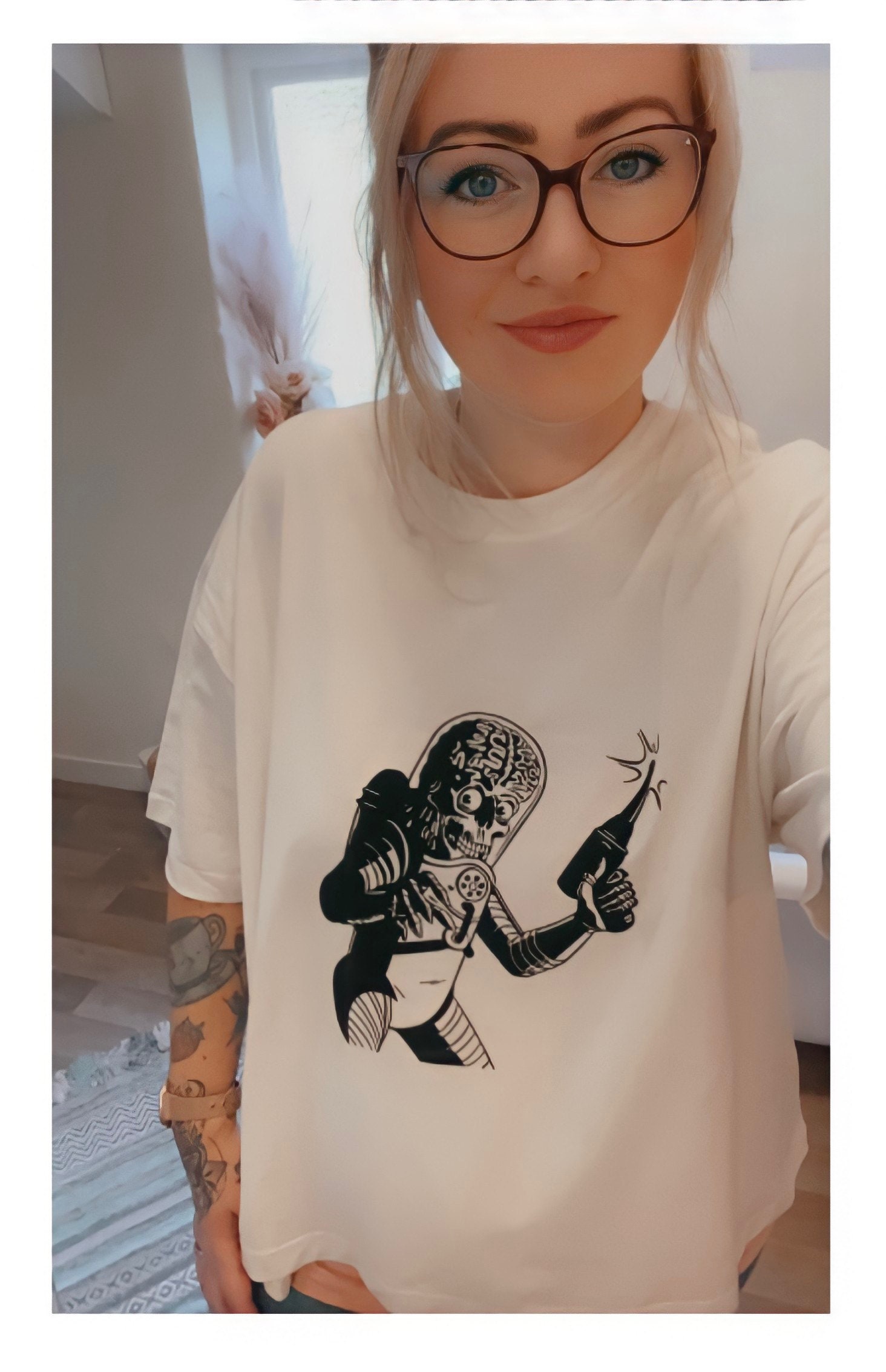 Retro Mars Attacks Ladies Oversized Tee Classic Tim Burton - Etsy
